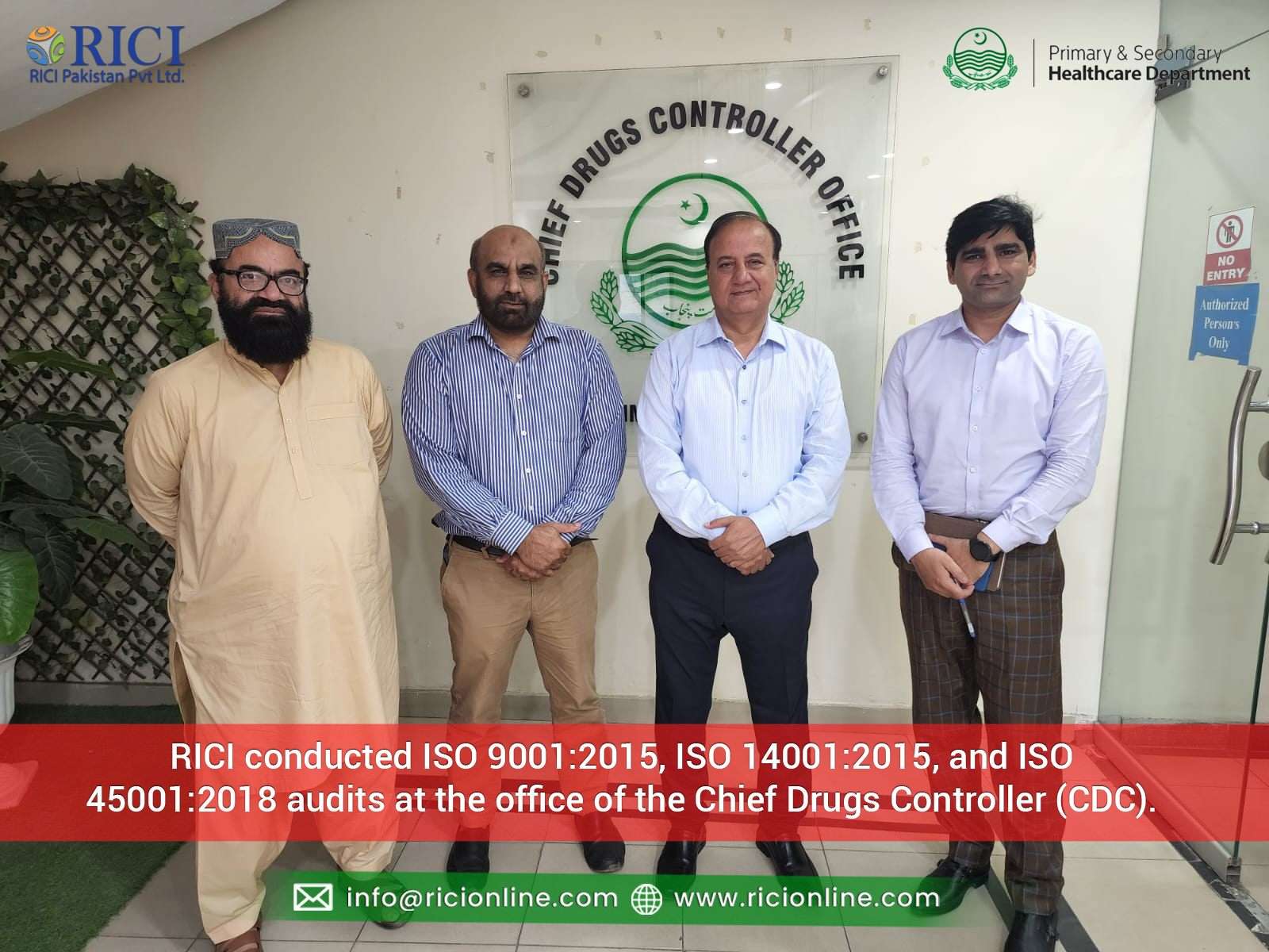 RICI Certifies CDC Office for ISO 9001, 14001 & 45001 | RICI Pakistan